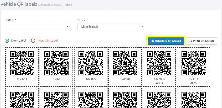 Vehicles QR Codes Generation | Speed Auto Systems